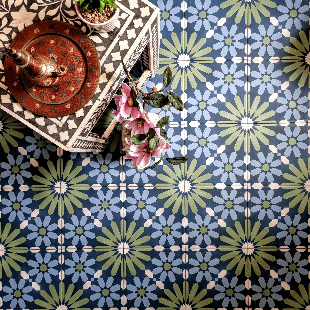 Fizaan Springs Moroccan Pattern Tiles 20cm x 20cm — Artisan Ceramica