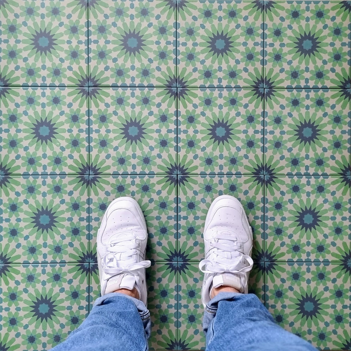 Fizaan Sahara Moroccan Geometric Pattern Tiles 20cm x 20cm — Artisan Ceramica