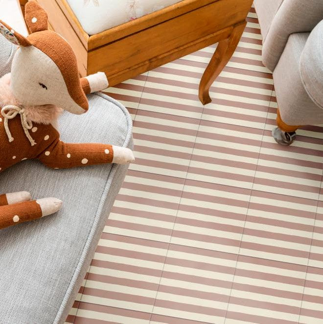 Stripes Vintage Rose Tiles | Moroccan Striped Tiles | 20cm x 20cm ...