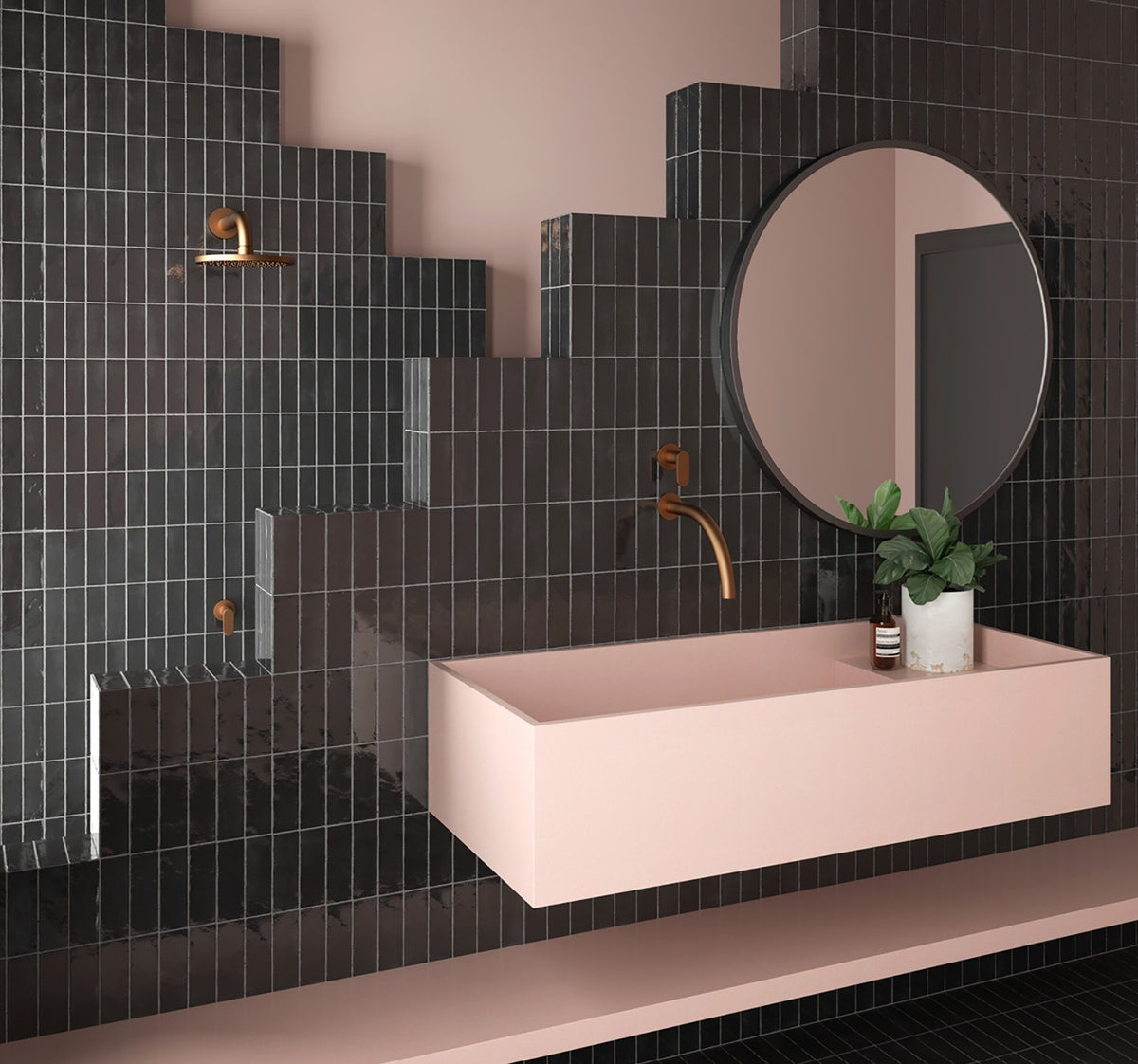 Atlas Black Mini Brick MATT Tile 5cm x 15cm — Artisan Ceramica