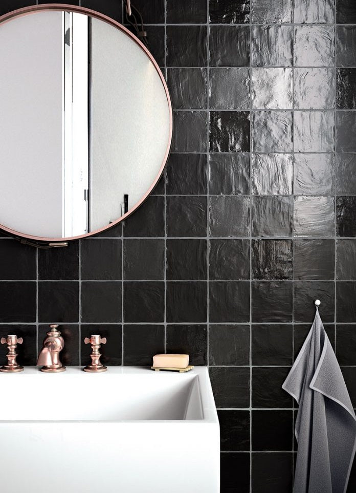 Oyster Square Tile | Black Oyster| Moroccan Tile | 10cm x 10cm ...