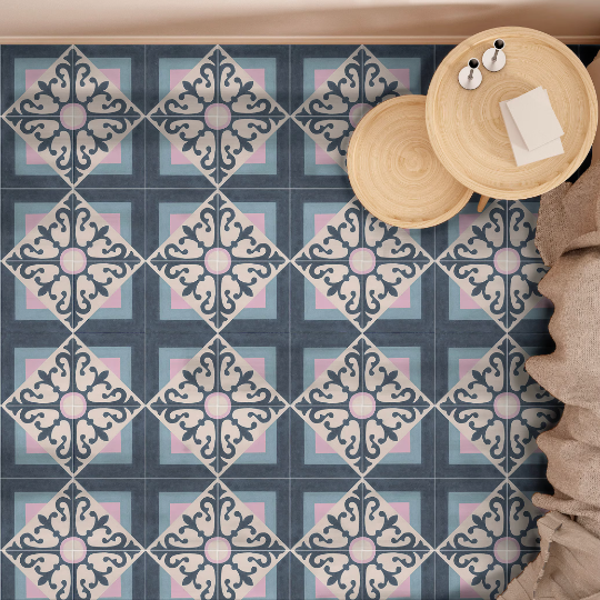 Europa Stockholm Tile | Wall and Floor Tiles | Blue & Pink Tiles | 20c ...