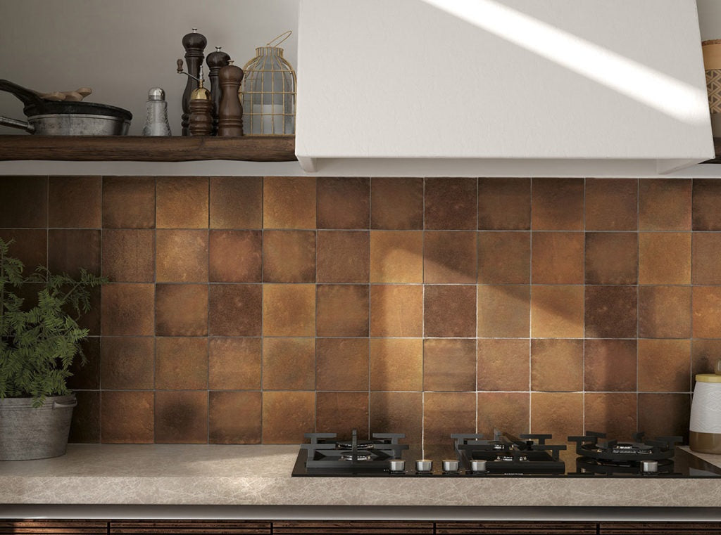 Zellij Square Tile | Gold Gloss | Moroccan Tile | 13.2cm x 13.2cm ...