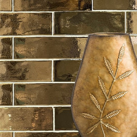 Lustre Antique Gold Tile | Gold Vintage | Crackle Wall Tiles | 5cm x 2 ...